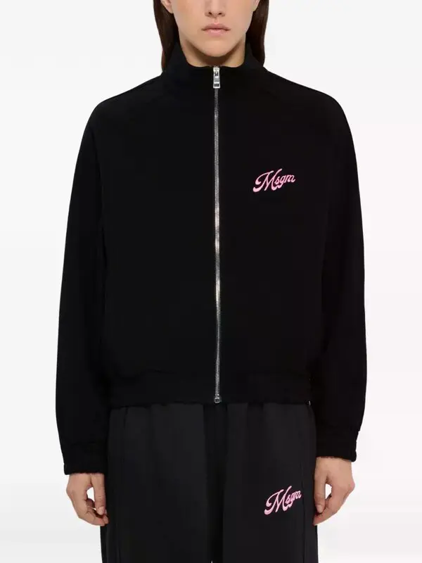 MSGM Embroidered Zip Sweatshirt