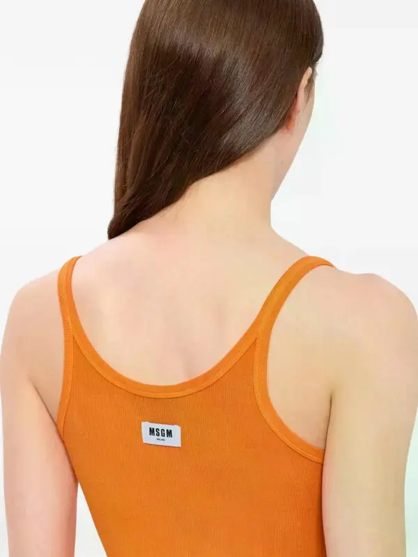 MSGM Ribbed Tank Top - Orange