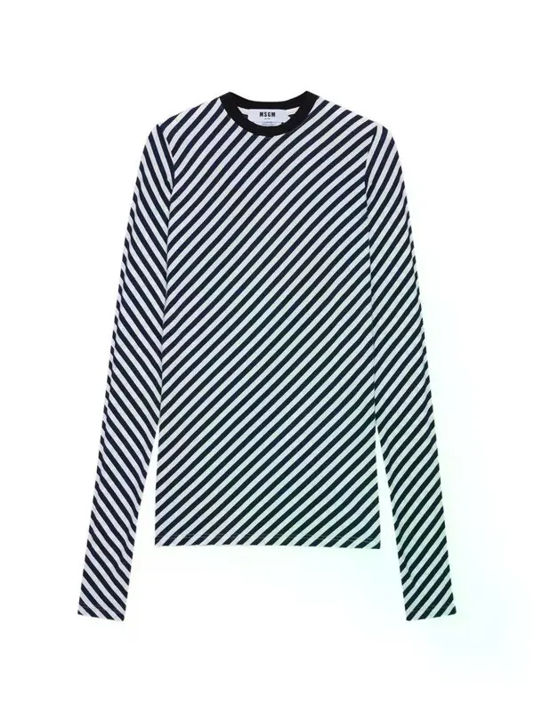 MSGM Striped Long-sleeved Top