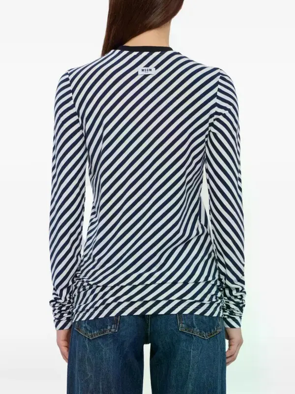MSGM Striped Long-sleeved Top