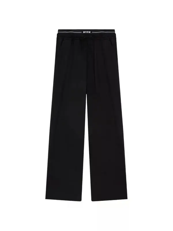 MSGM Drawstring-fastening Logo-waistband Trousers