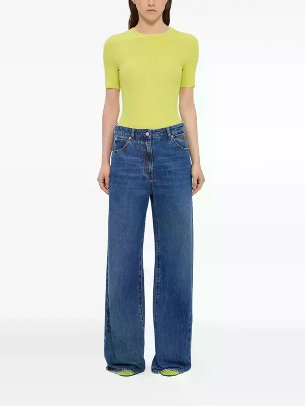 MSGM Buttoned Wide-leg Jeans