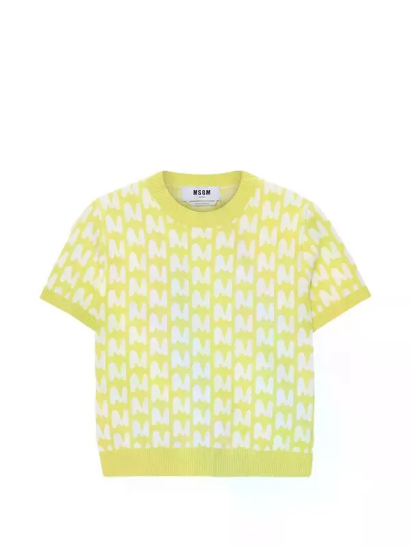 MSGM Patterned Knitted Top - Yellow