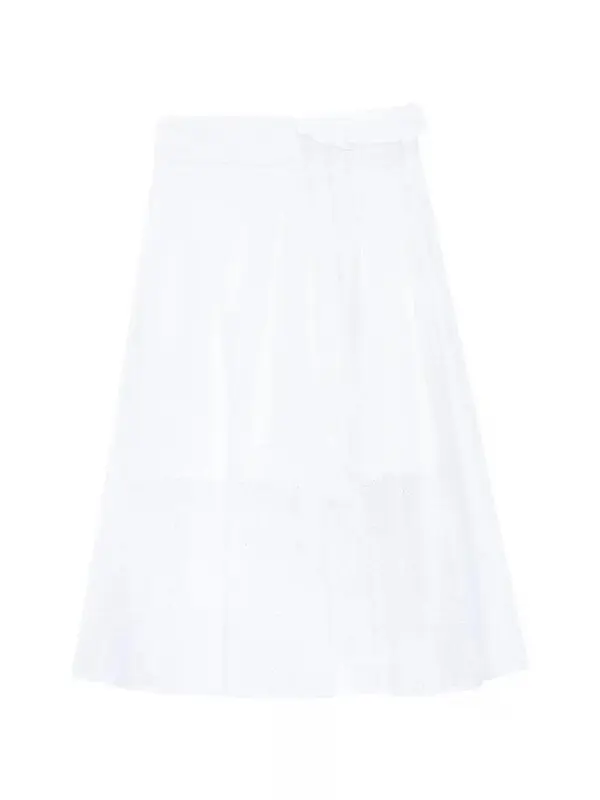 MSGM Eyelet Midi Skirt - White