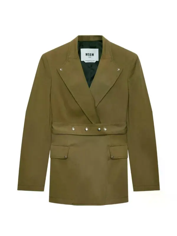 MSGM Buttoned Belted Jacket - Green