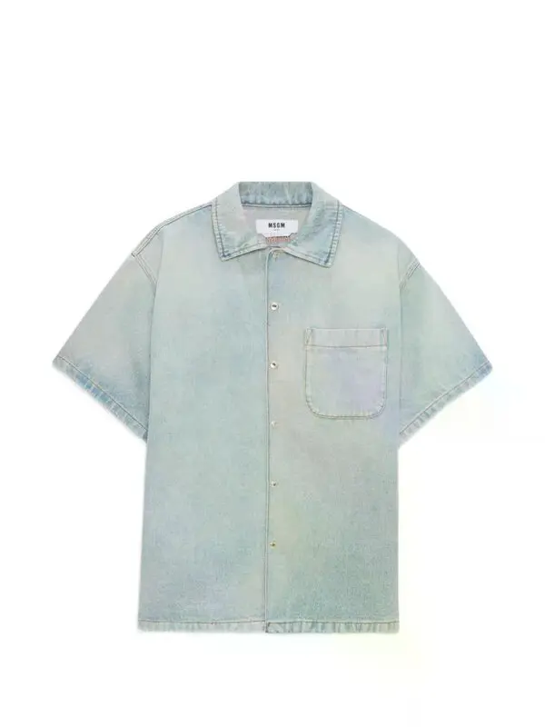 MSGM Short Sleeve Pocket Shirt - Blue