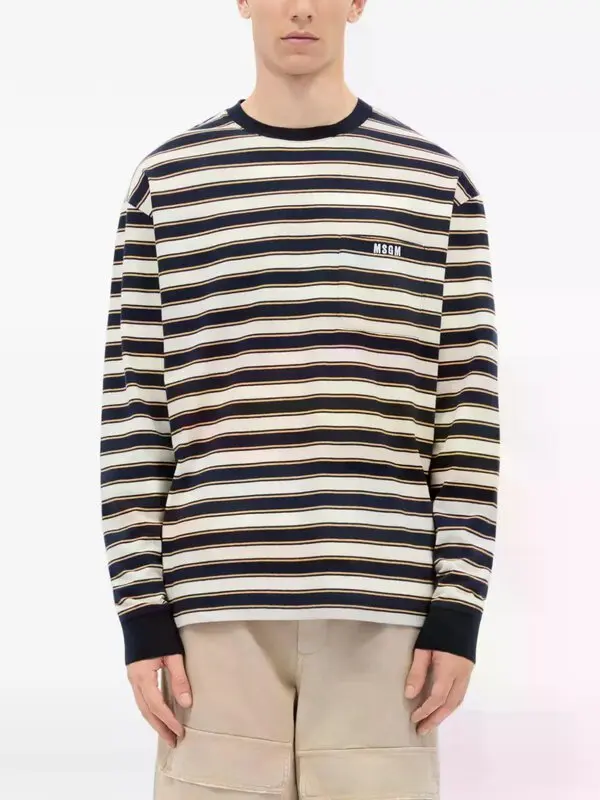 MSGM Striped Pocket T-shirt
