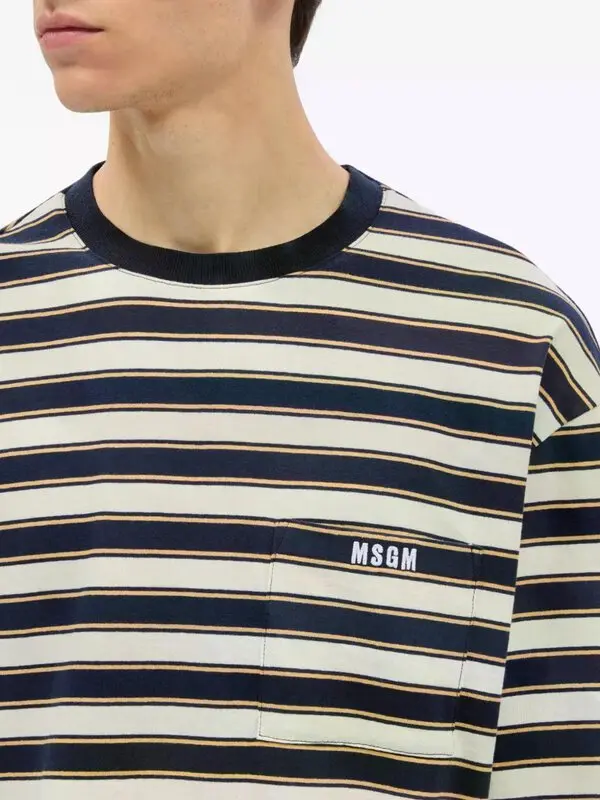 MSGM Striped Pocket T-shirt