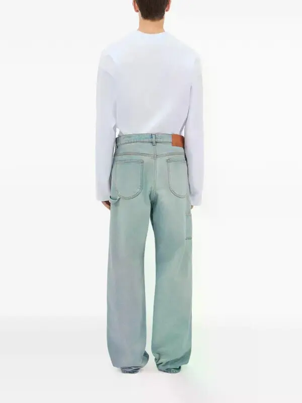 MSGM Logo-embroidered Straight Leg Jeans