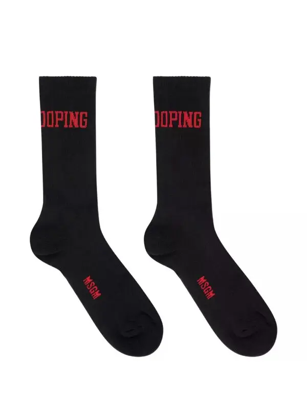 MSGM Lettering Socks - Black