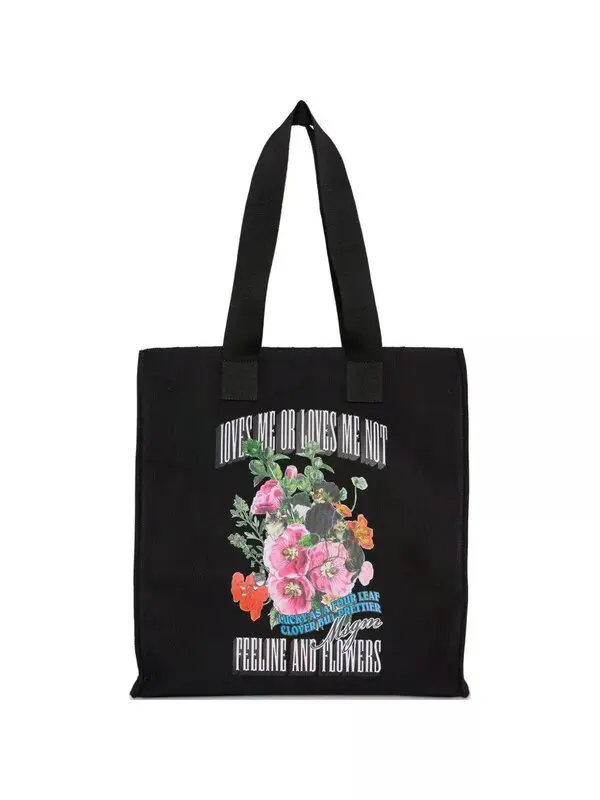 MSGM Floral-print Tote Bag - Black