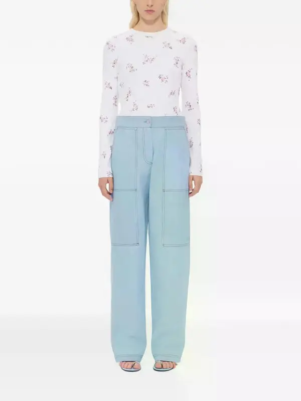 MSGM Logo-embroidered Straight Leg Jeans