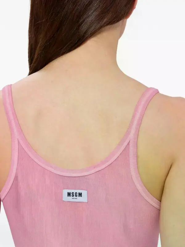 MSGM Scoop-neck Tank Top - Pink