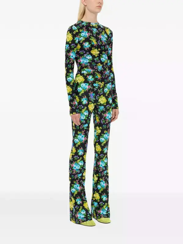 MSGM Floral-detail Long-sleeve Top