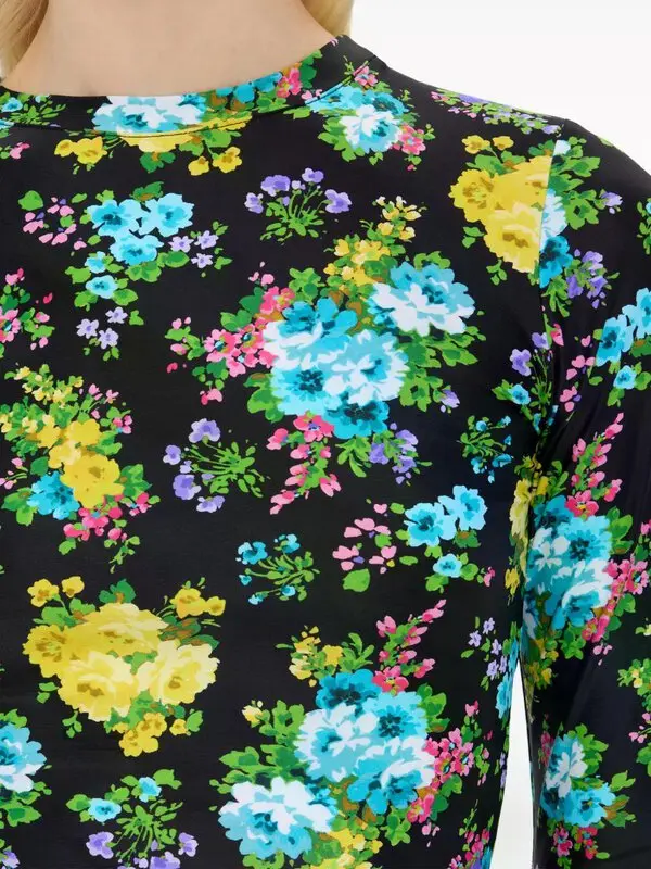 MSGM Floral-detail Long-sleeve Top