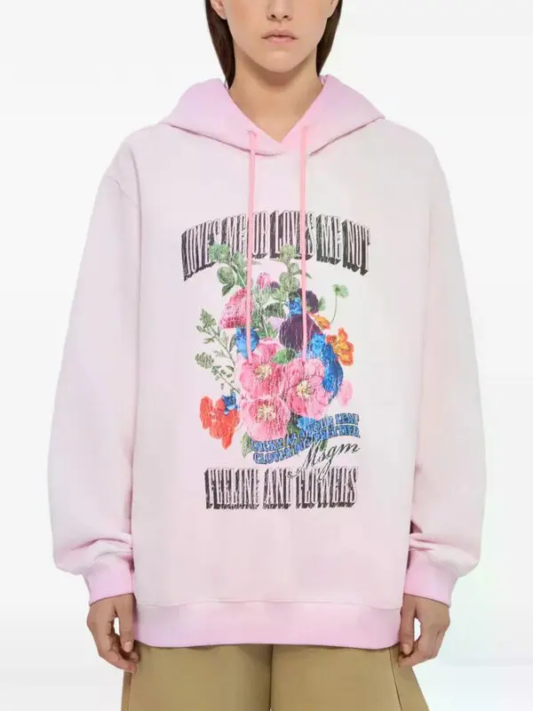 MSGM Floral-print Hoodie