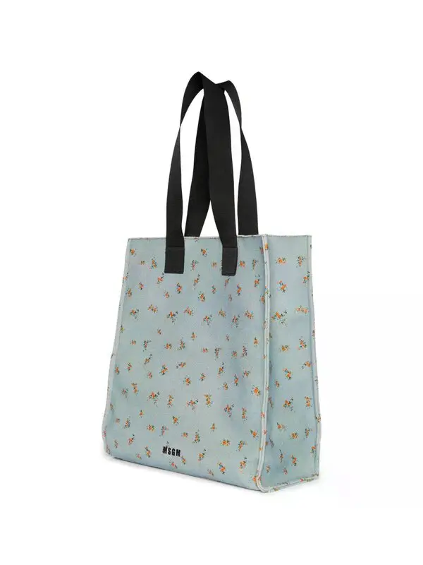 MSGM Floral-print Tote Bag - Blue