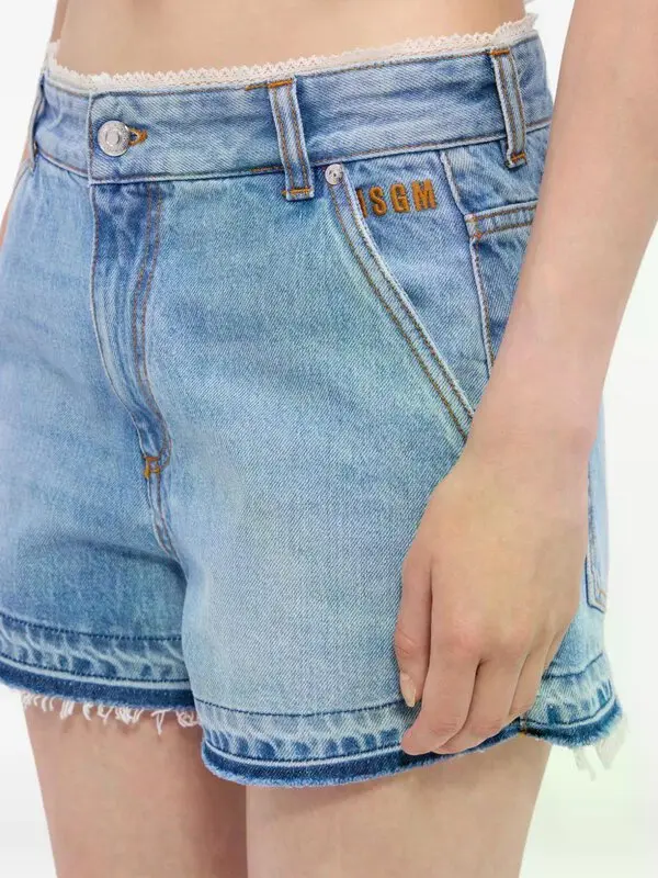 MSGM Frayed Hem Shorts