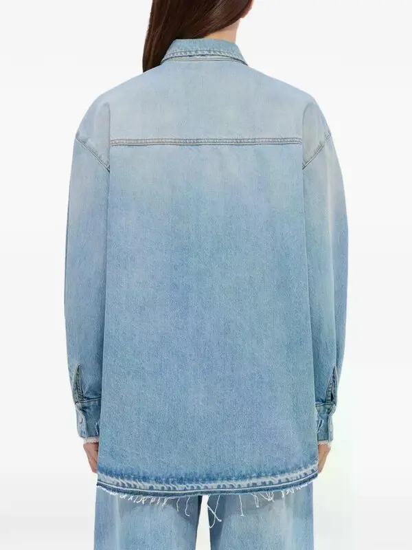 MSGM Logo-embroidered Denim Shirt
