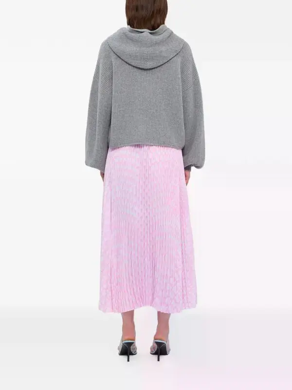 MSGM Pleated Patterned Maxi Skirt