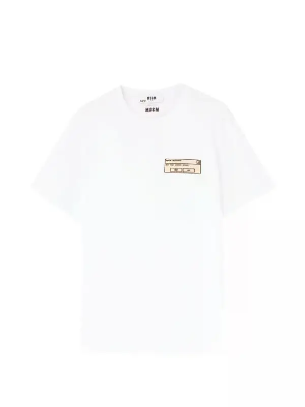 MSGM Graphic-print Crew-neck T-shirt - White