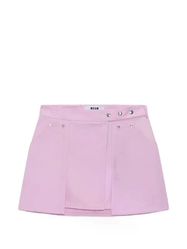 MSGM Button Trim Mini Skirt - Pink