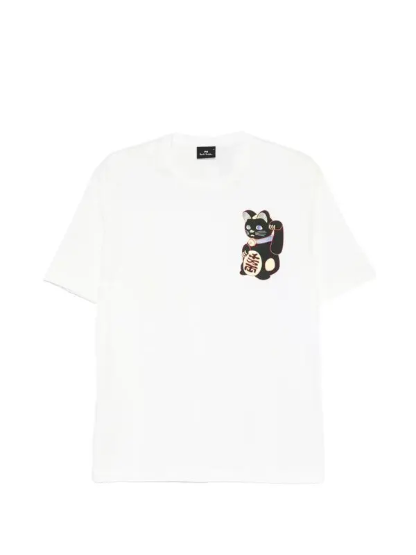 Paul Smith Cat-graphic T-shirt - White