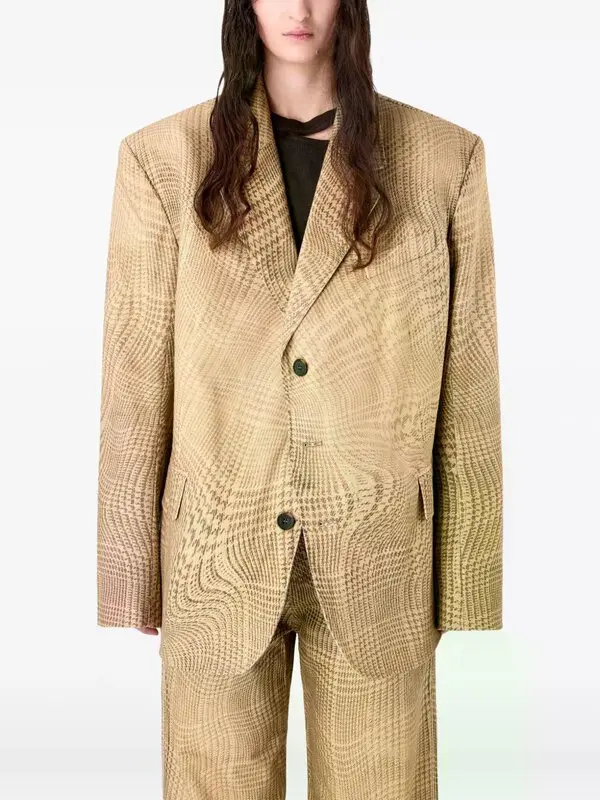 Camper Checked Blazer - Brown
