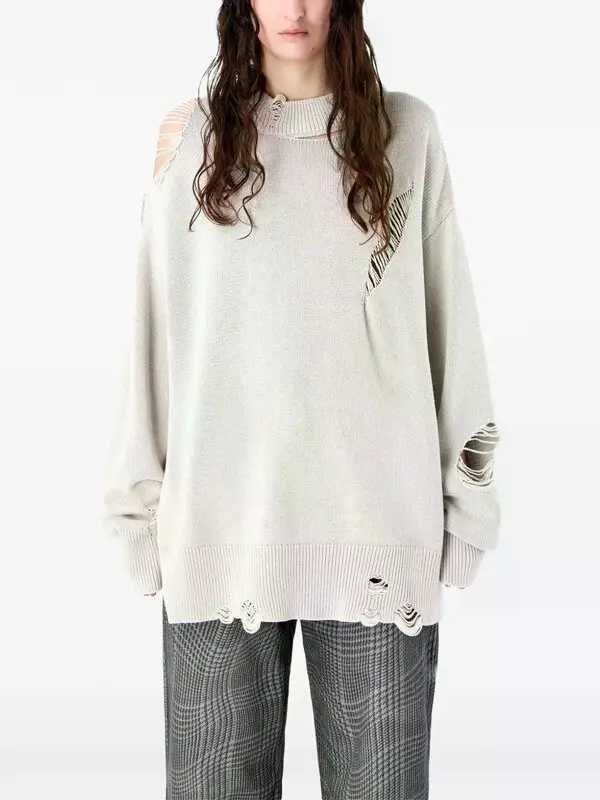 Camper Distressed Crewneck Sweater