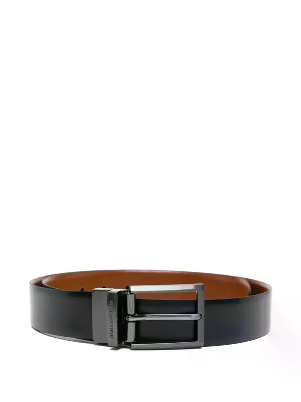 Karl Lagerfeld Leather Reversible Belt - Black