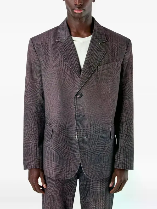 Camper Checked Blazer - Purple