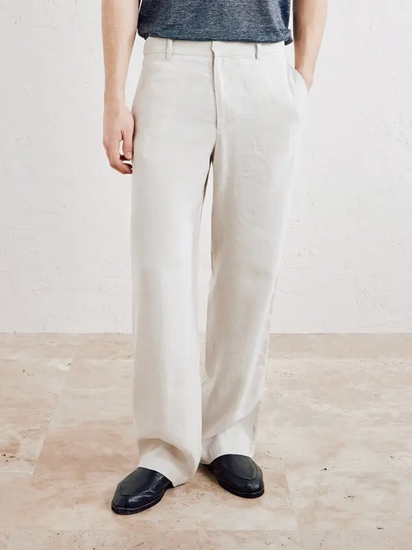 Barena Venezia Delfo Lisca Straight-leg Herringbone Suit Trousers - Neutrals