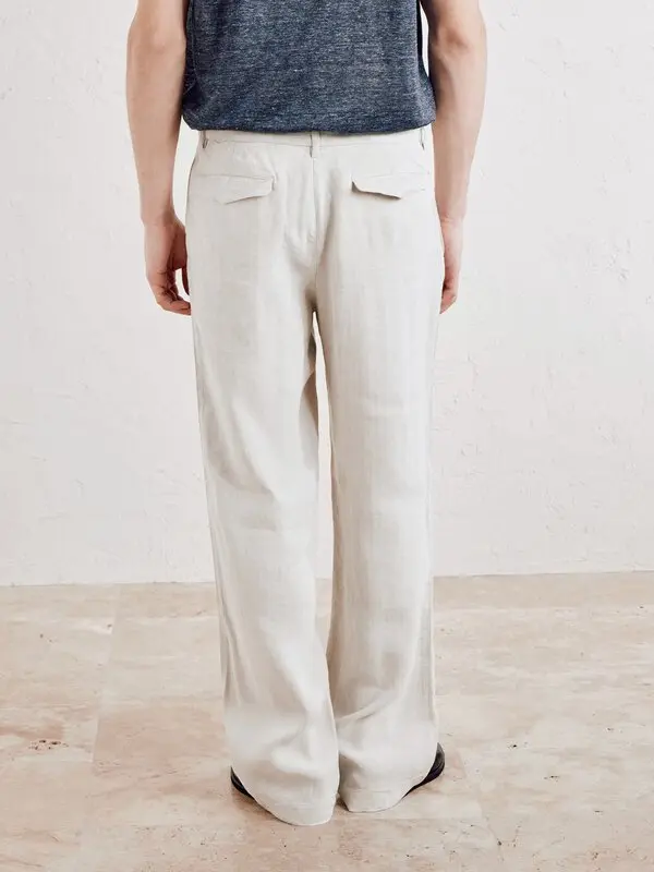 Barena Venezia Delfo Lisca Straight-leg Herringbone Suit Trousers - Neutrals
