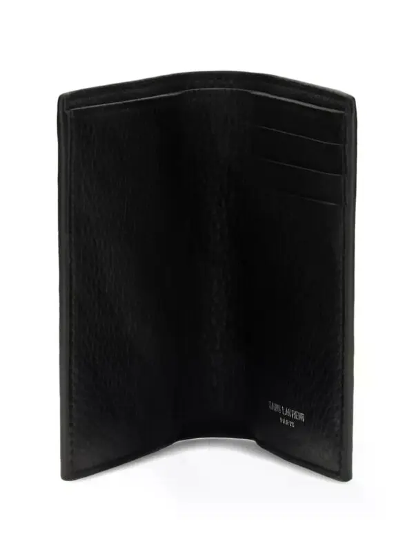 Saint Laurent Logo-plaque Leather Wallet - Black