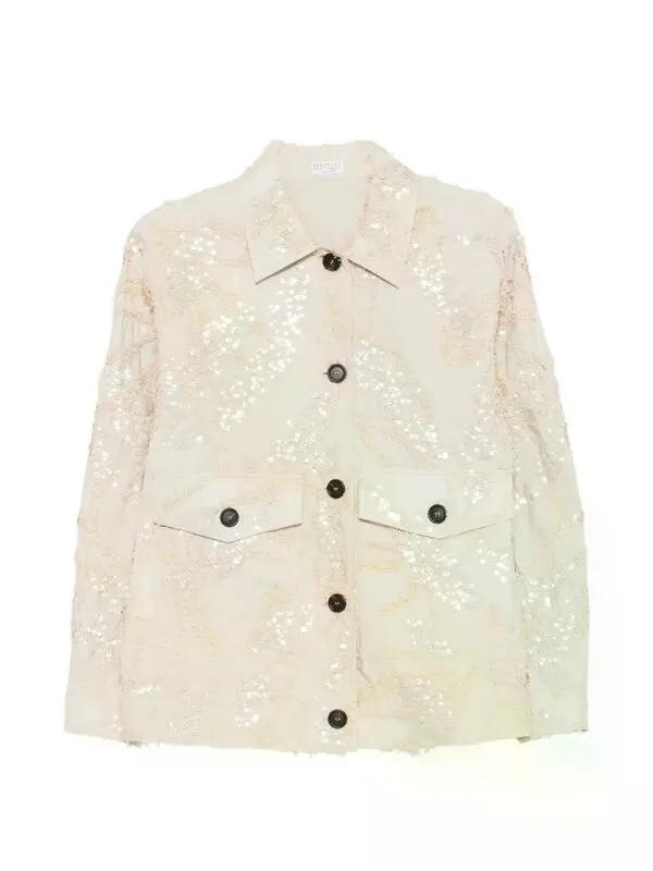 Brunello Cucinelli Sequin-embellished Jacket - Neutrals