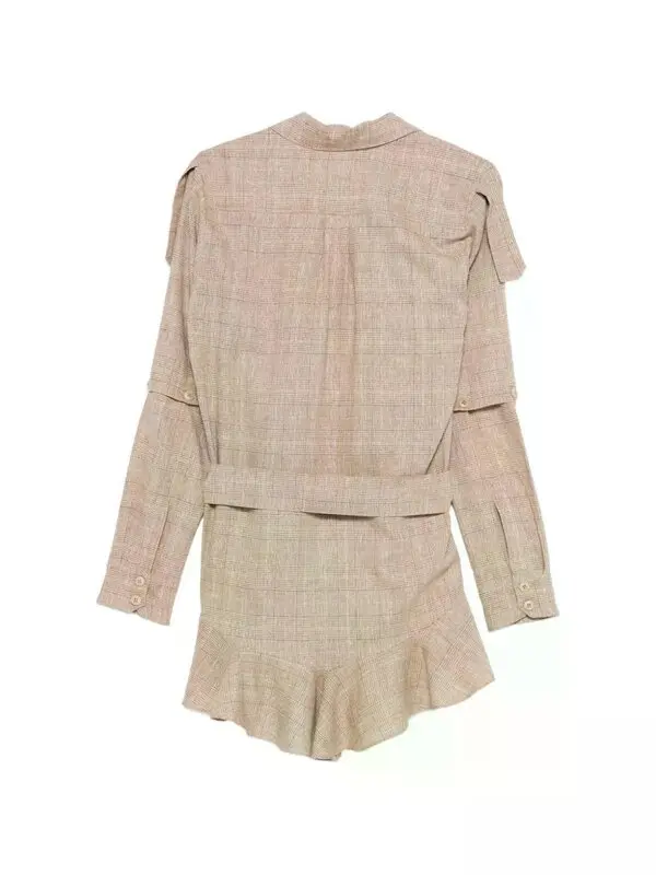 PNK Plaid-pattern Belted Dress