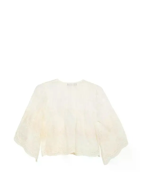PNK Pleated Embroidered Blouse