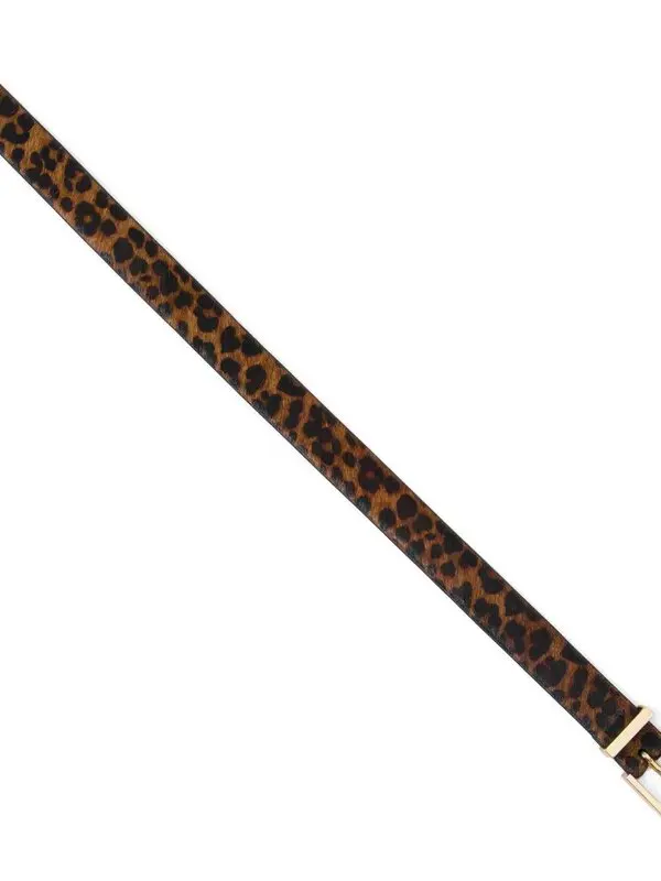 Sandro Leopard Print Leather Belt