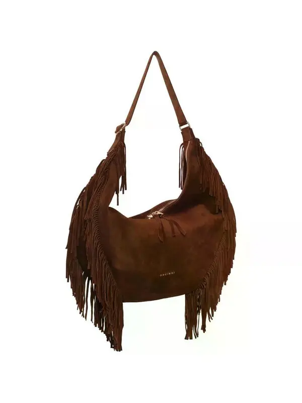 ORTIGNI Isola Leather Shoulder Bag With Fringe