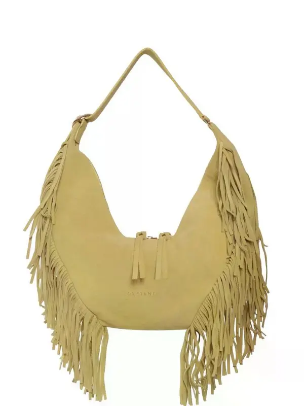 ORTIGNI Small Isola Peach Fringed Leather Shoulder Bag - Yellow
