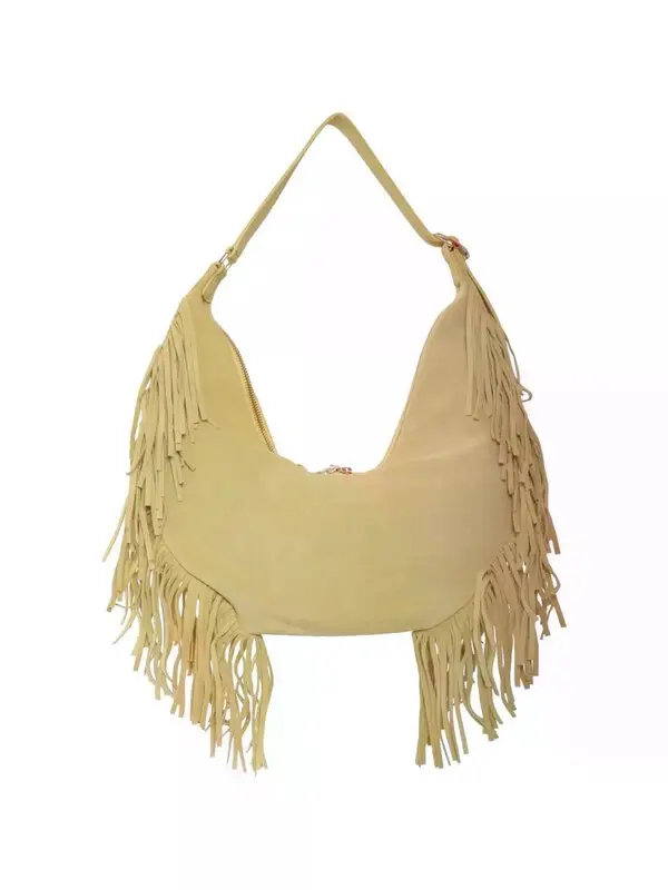 Orciani Small Isola Leather Shoulder Bag With Fringe - Yellow