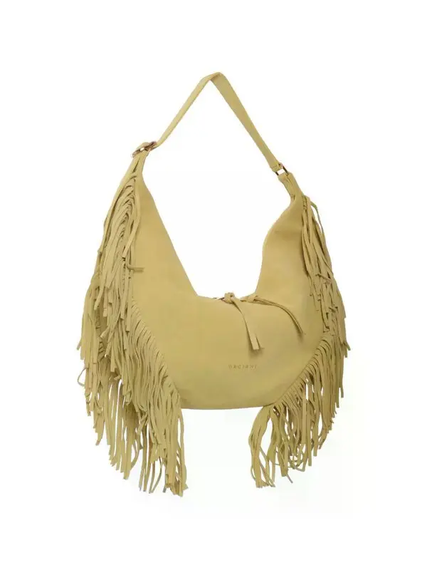 Orciani Small Isola Leather Shoulder Bag With Fringe - Yellow