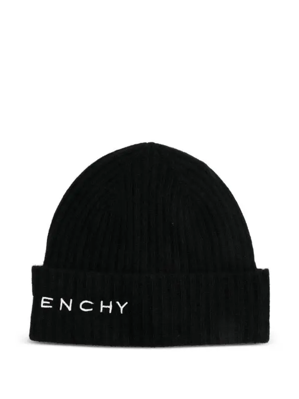 Givenchy Ribbed Beanie Hat - Black