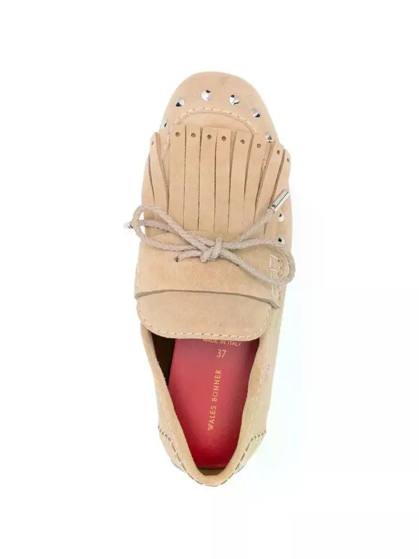 WALES BONNER Montego Tie-detail Loafers - Neutrals