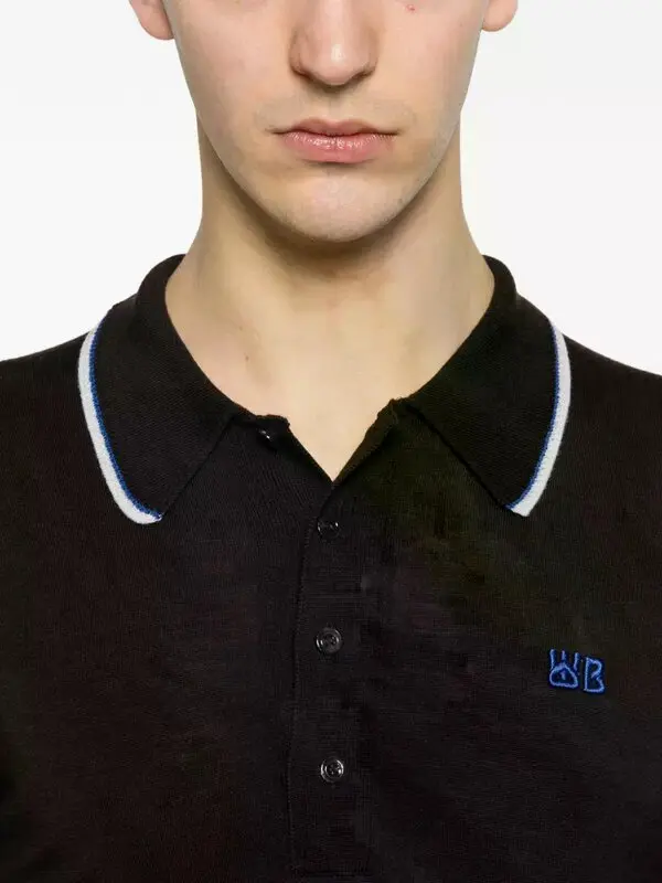 WALES BONNER Henry Collared Polo Shirt