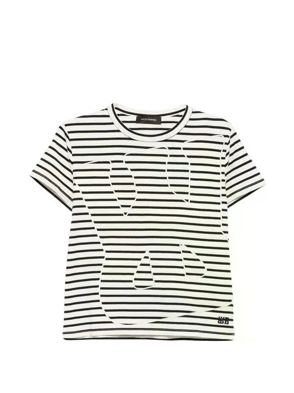 WALES BONNER Striped Graphic Print T-shirt - White