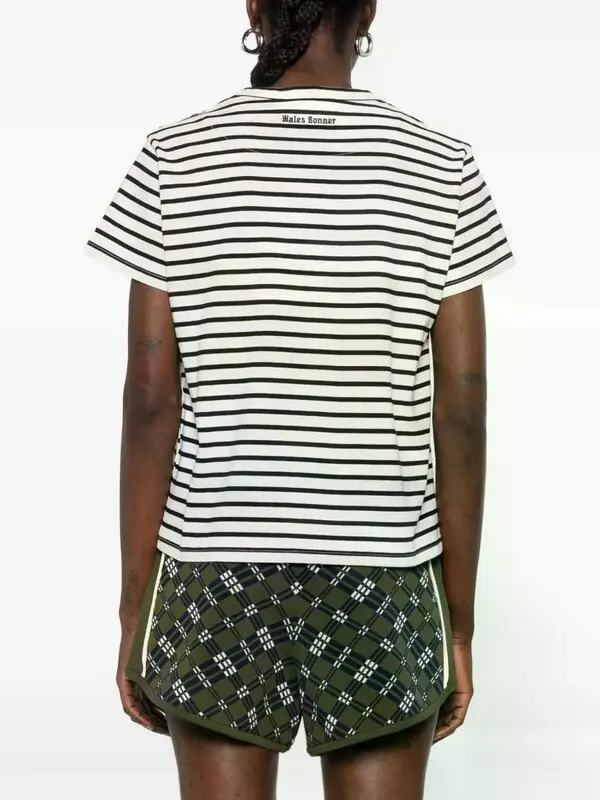 WALES BONNER Striped Graphic Print T-shirt - White
