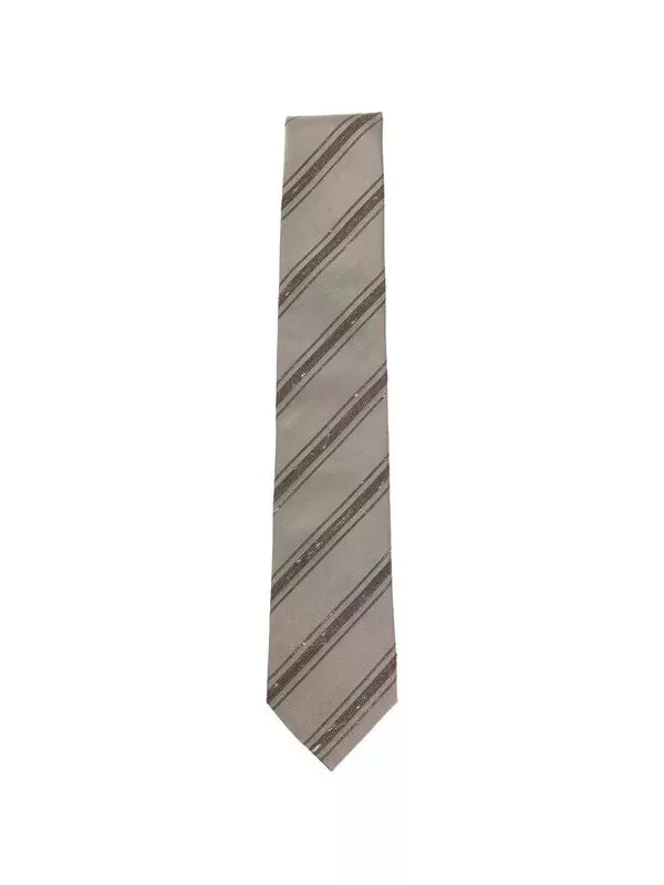 Brunello Cucinelli Striped-pattern Tie - Neutrals