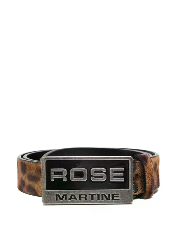 Martine Rose Animal-print Buckle Belt - Brown