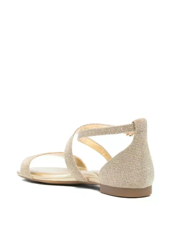 Michael Kors Cross-strap Flat Sandals - Gold